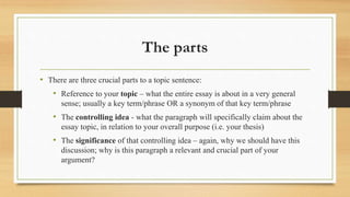 Presentation Topic Sentences.pptx | Single Life | Family and Relationships