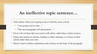 Presentation Topic Sentences.pptx | Single Life | Family and Relationships