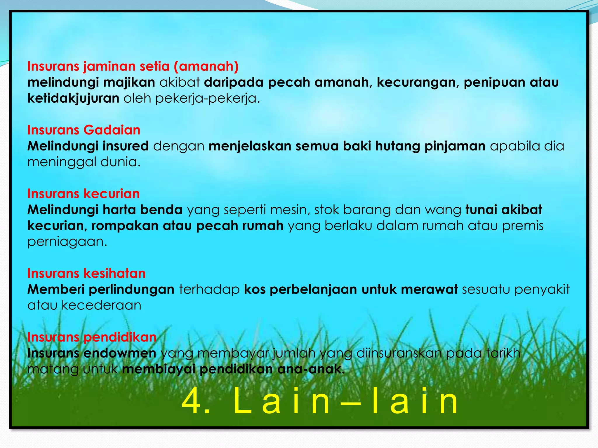 Jenis-jenis Insurans | PPTX