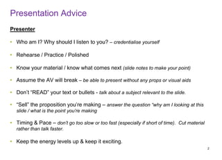 Presentation top tips | PPT