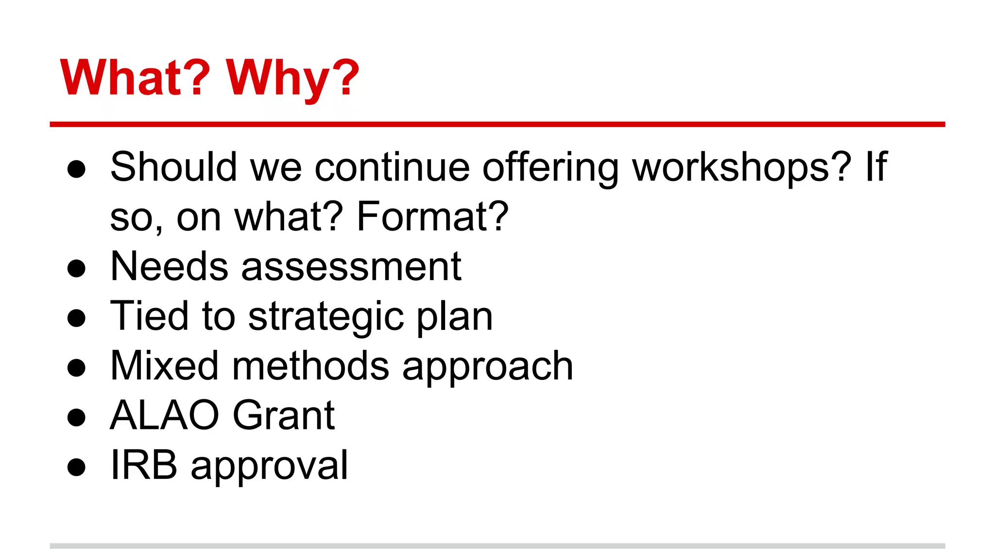 Grad Student Needs Assessment | PPT