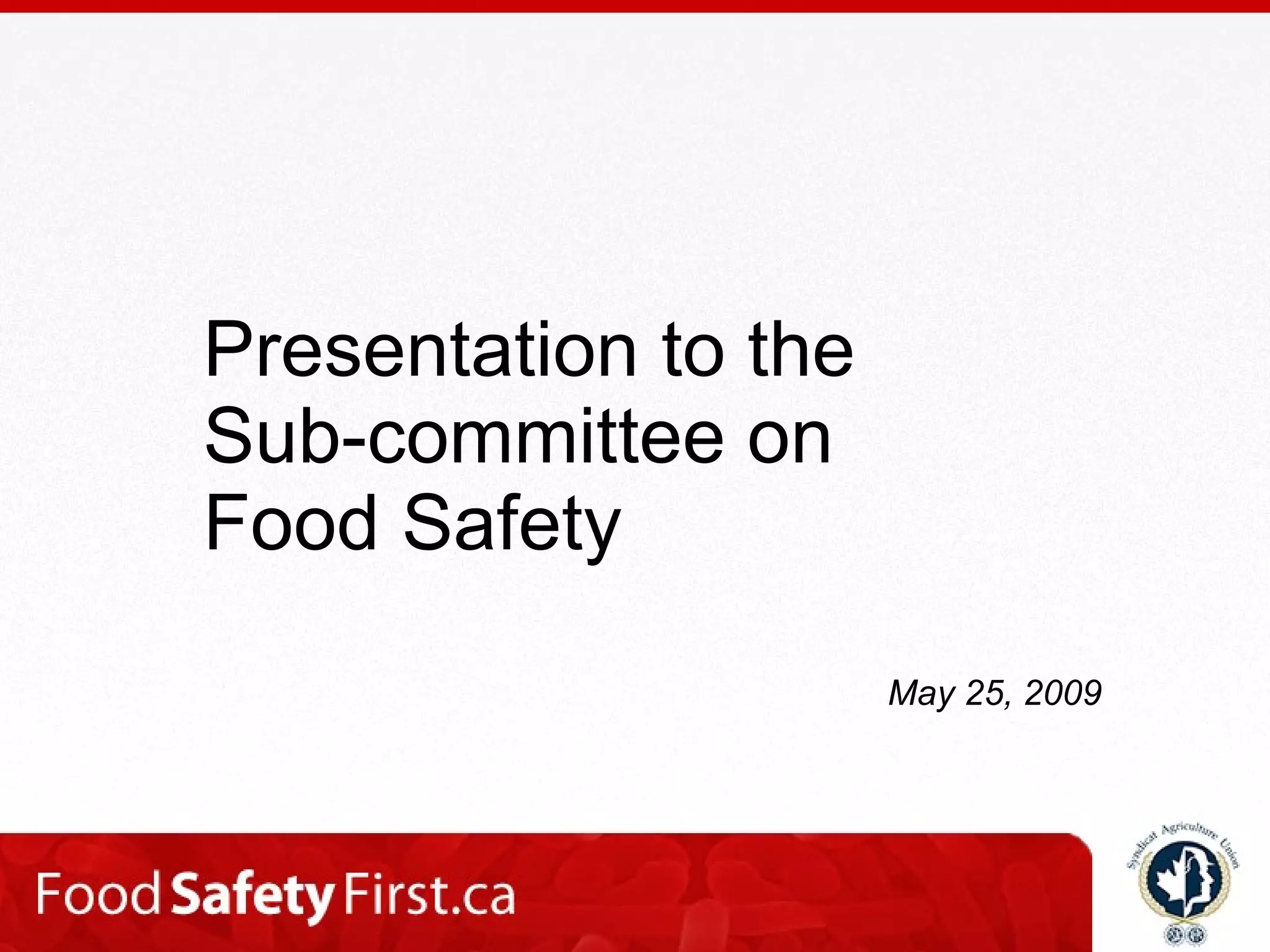 Presentation To The Sub Committee | PPT