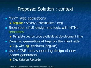 Towards the Generation of Robust E2E Test Cases in Template-based Web ...