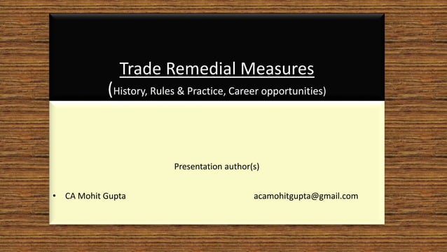 Presentation trade remedial measures | PPT