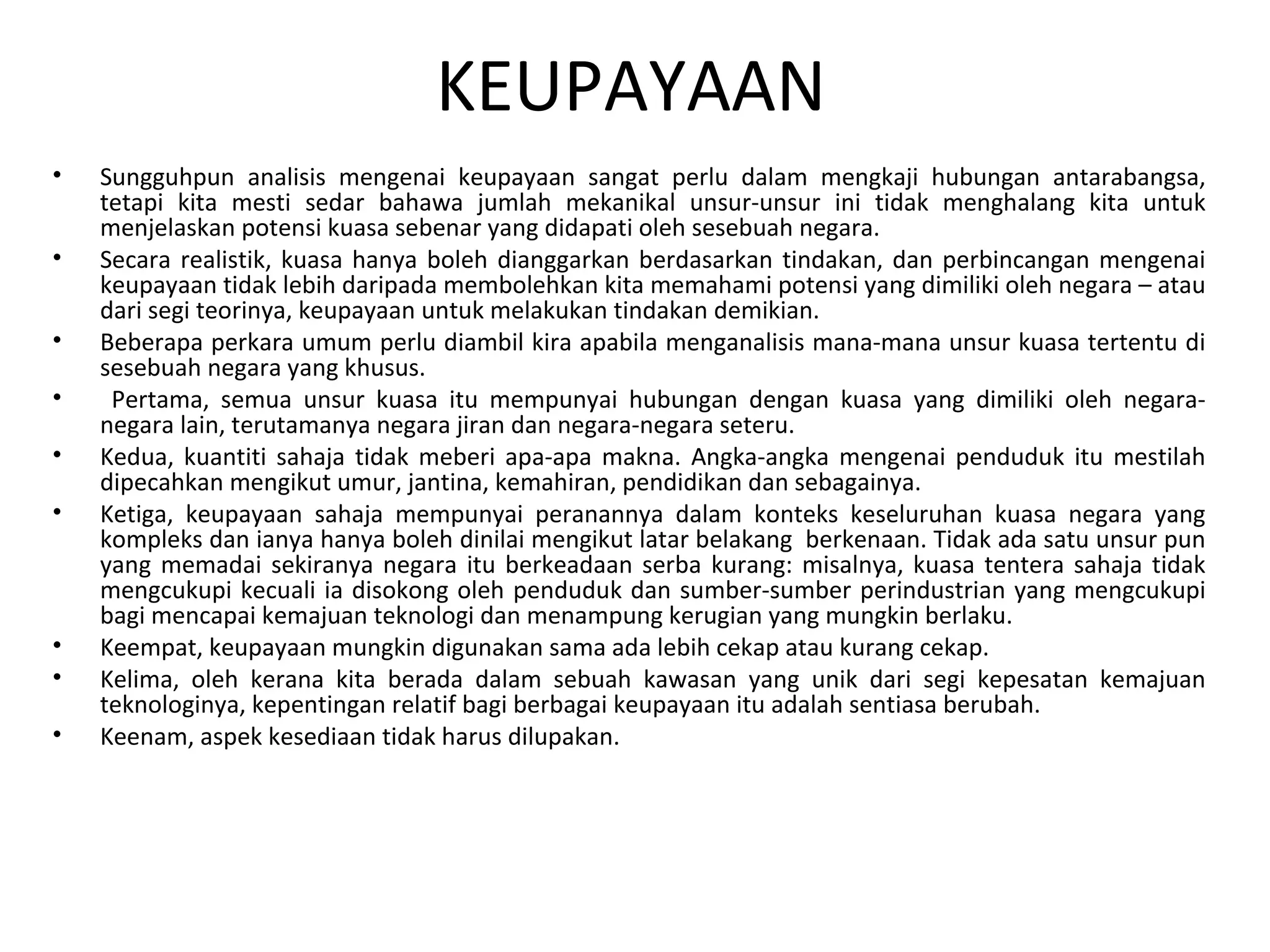 SUMBER KUASA DUNIA DAN KESEIMBANGAN KUASA | PPT