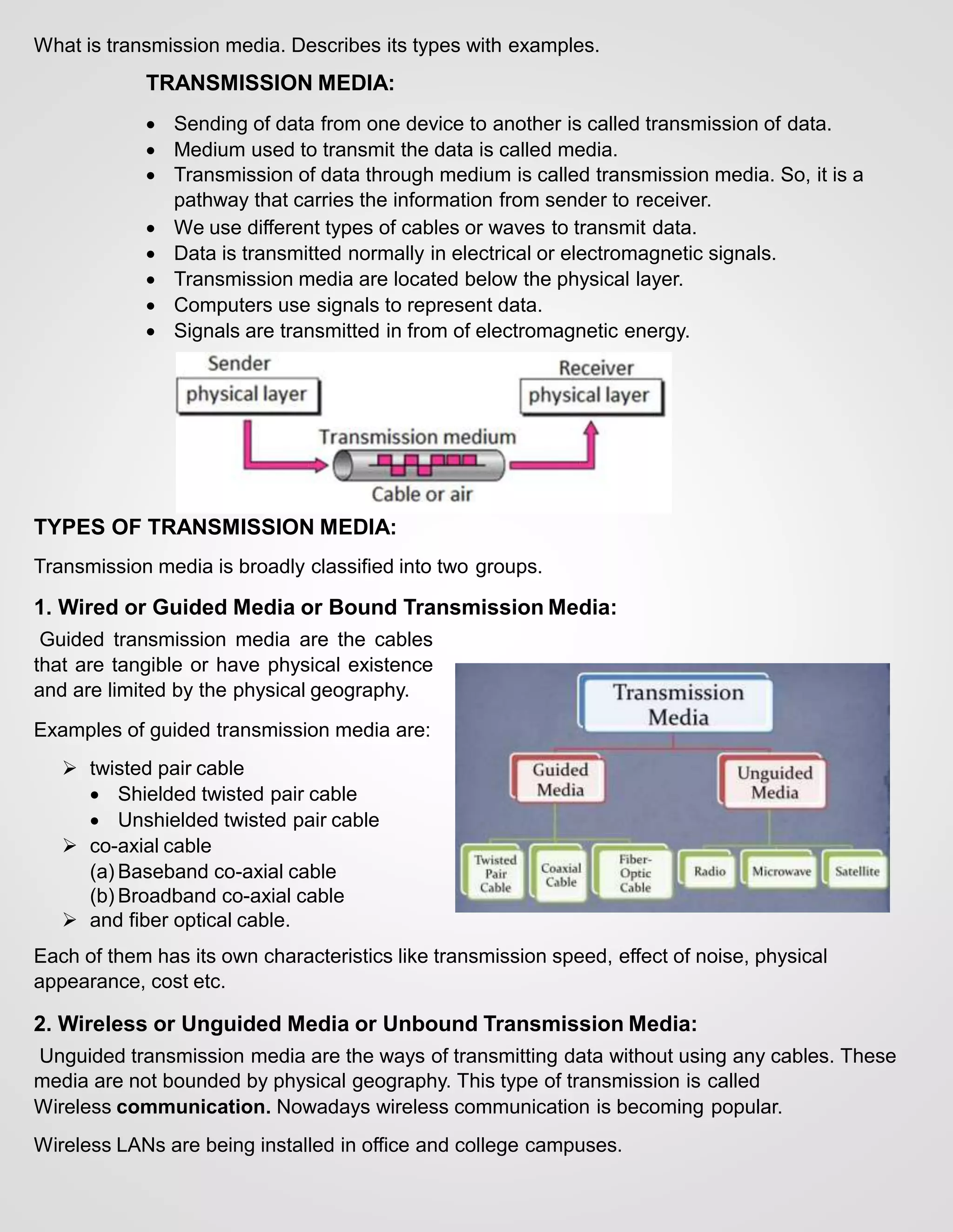Transmission Media, Guided and unguided transmission media | PPTX | Computer Networking | Computing