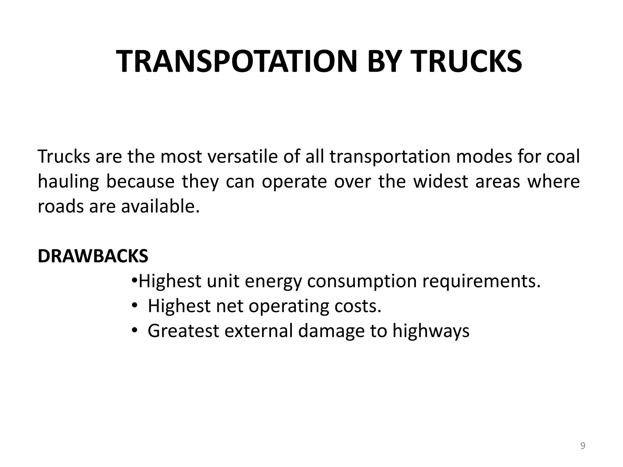 Coal Transportation Methods | PPTX
