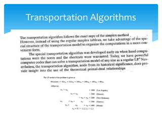 Transport problem | PPT