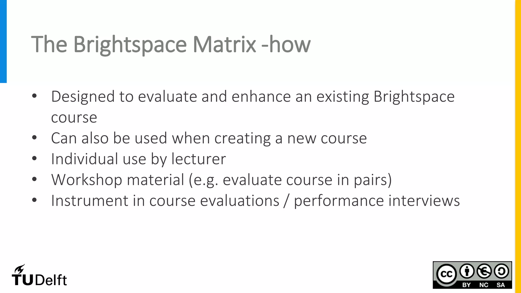 TU Delft Brightspace Matrix as Instructor Tool | PDF