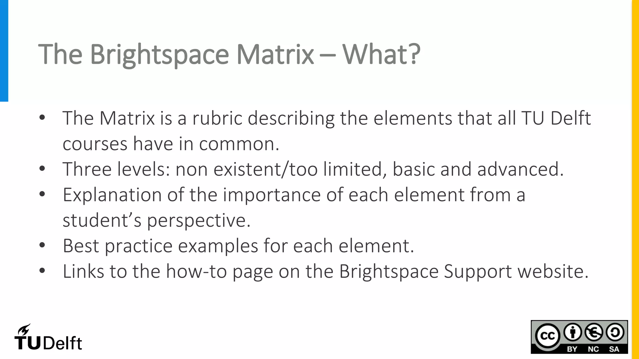 TU Delft Brightspace Matrix as Instructor Tool | PDF