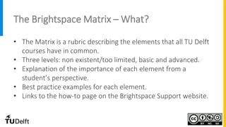 TU Delft Brightspace Matrix as Instructor Tool | PDF