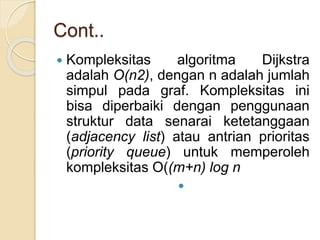 Algoritma pencarian lintasan jalur terpendek | PPTX