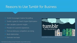How to leverage the power of Tumblr for your business? | PPTX