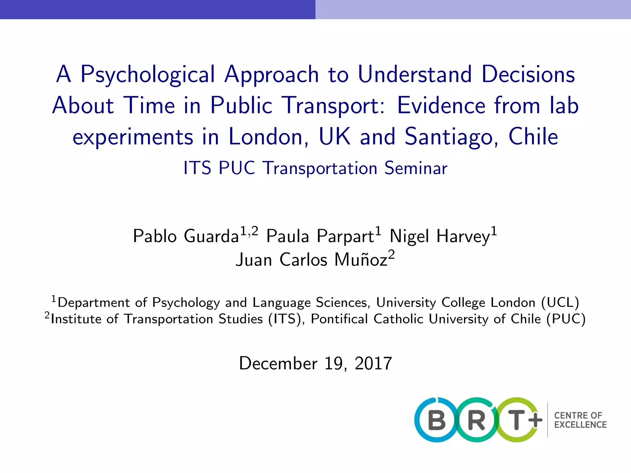 Presentation MSc thesis, University College London | PPT