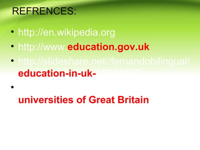 United KIngdom Educational System ( U.K) | PPT | Daycare and Pre-School | Parenting