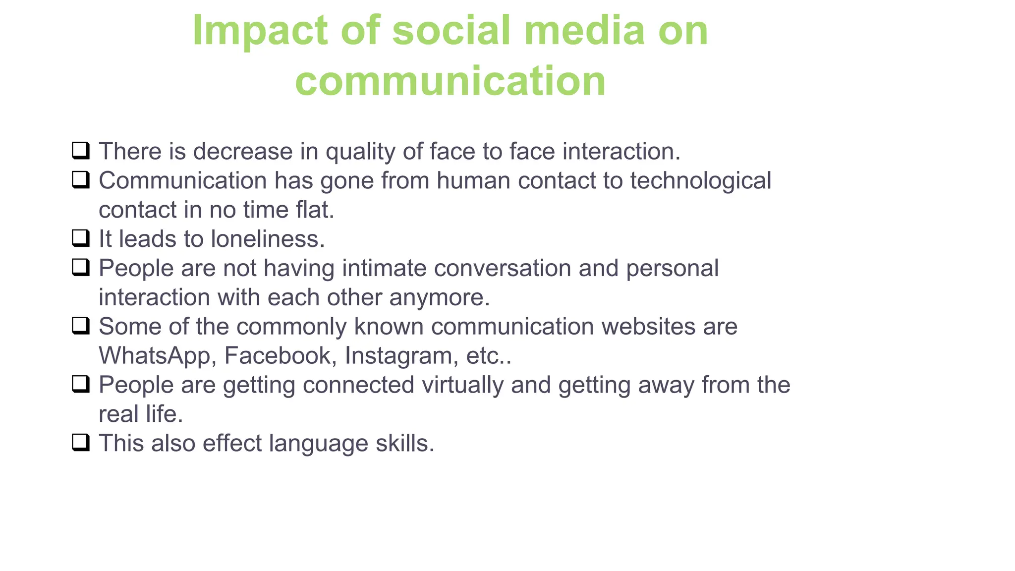 Impact of technology towards communication | PPT