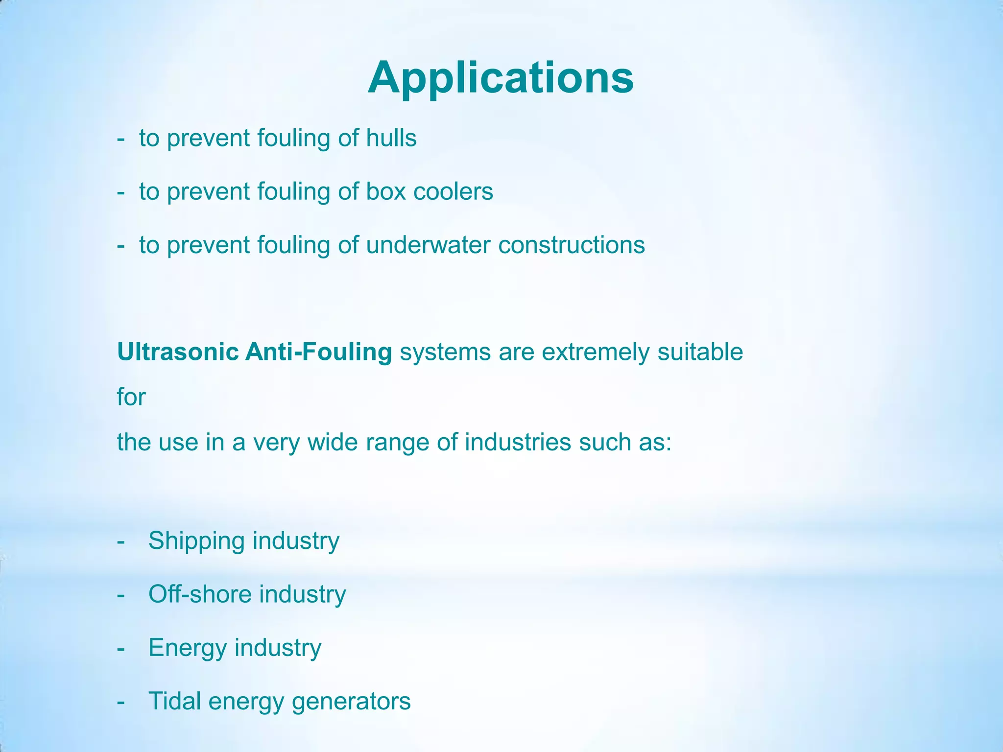 Presentation ultrasonic anti fouling systems | PPTX