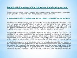 Presentation ultrasonic anti fouling systems | PPTX