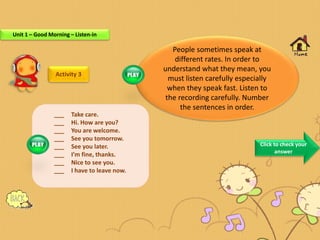 ppt listening greeting and leave taking | PPTX