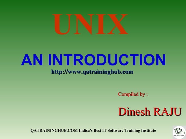 Unix Tutorial & overview | PPT