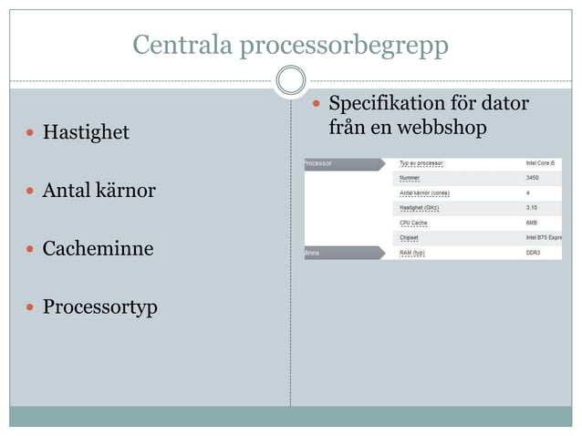 Datorns hjärna - Datorer och data från grunden uppgift 6 | PPT