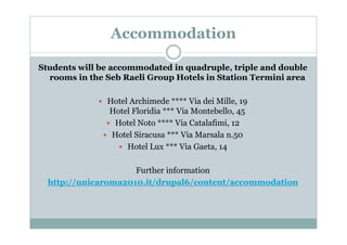 Presentation UNICA STUDENT CONFERENCE Rome 2010 | PDF