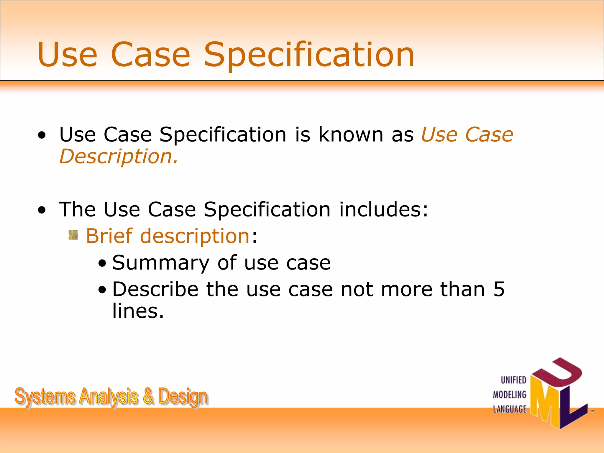 Presentation Use Case Diagram And Use Case Specificationpptx