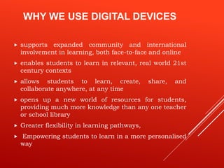 using digital devices in classroom teachning | PPTX