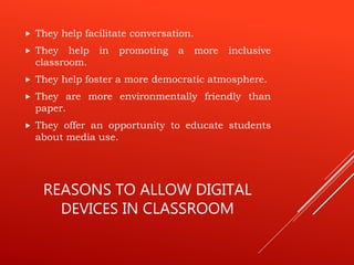 using digital devices in classroom teachning | PPTX