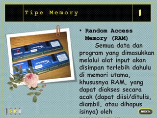 Perawatan PC (memory Komputer) | PPTX