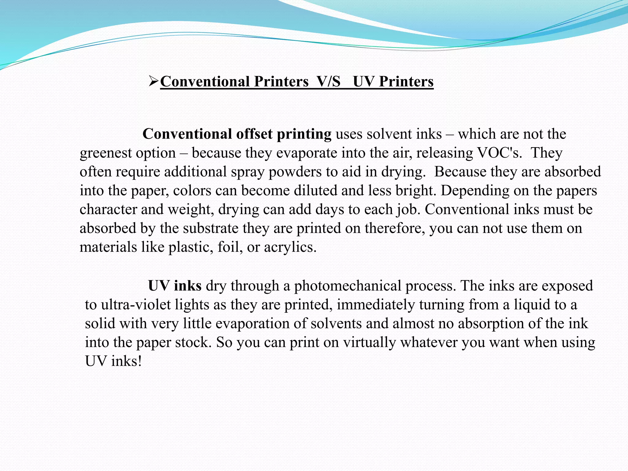 Presentationuvprinter sreenath | PPTX