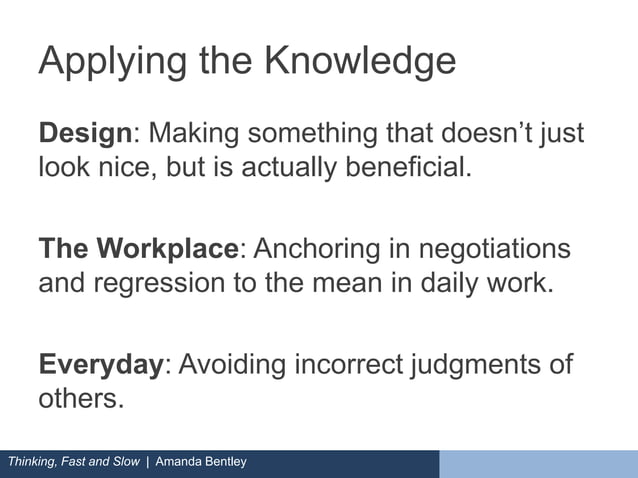 "Thinking, Fast and Slow" Applications | PPTX