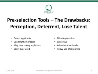 Using Pre selection tools in recruitment | PPT