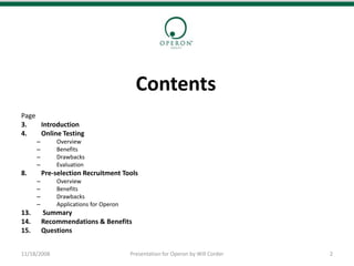 Using Pre selection tools in recruitment | PPT