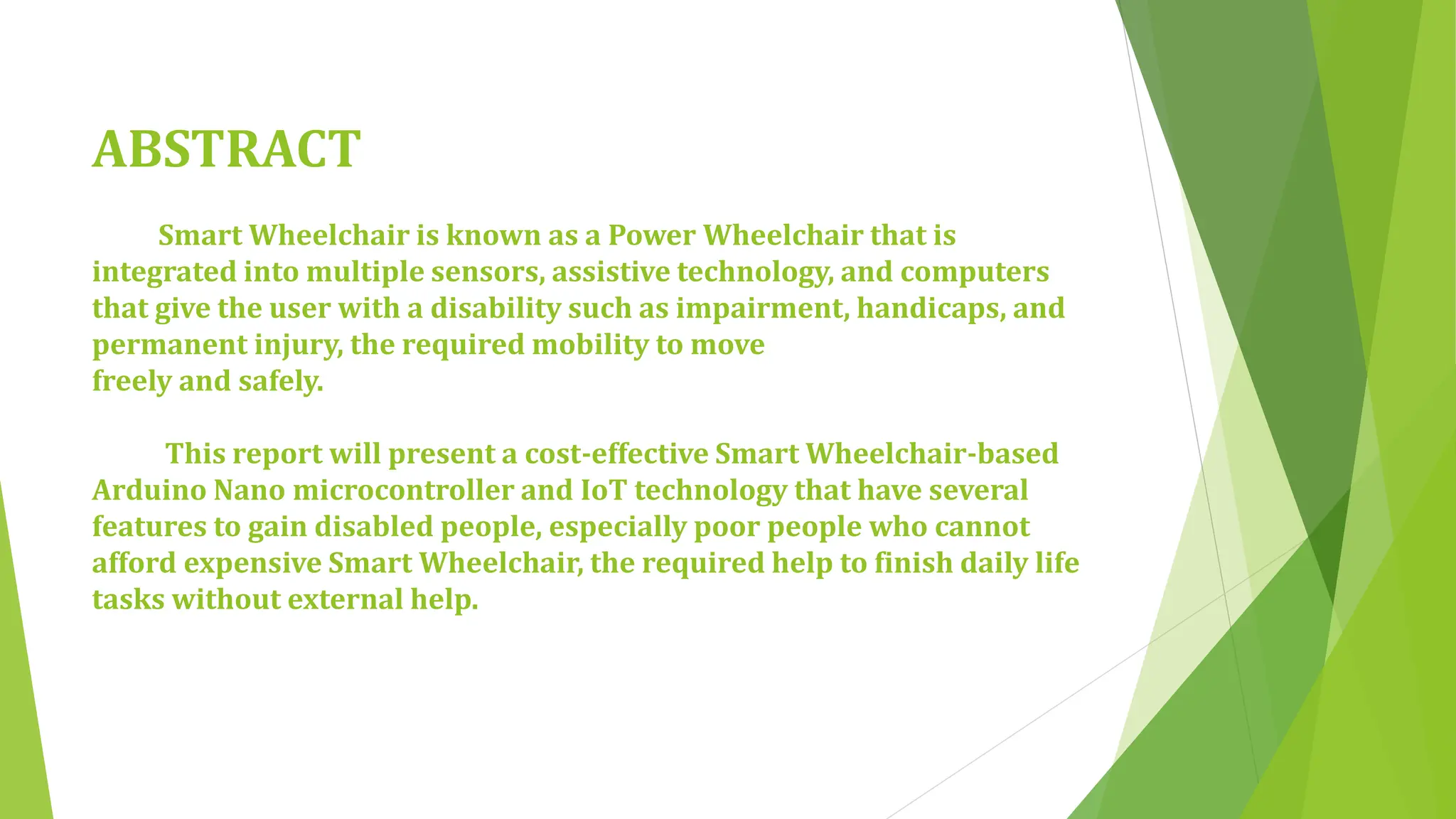 Iot Based Smart Wheelchair For Disabled Peoples Ppt