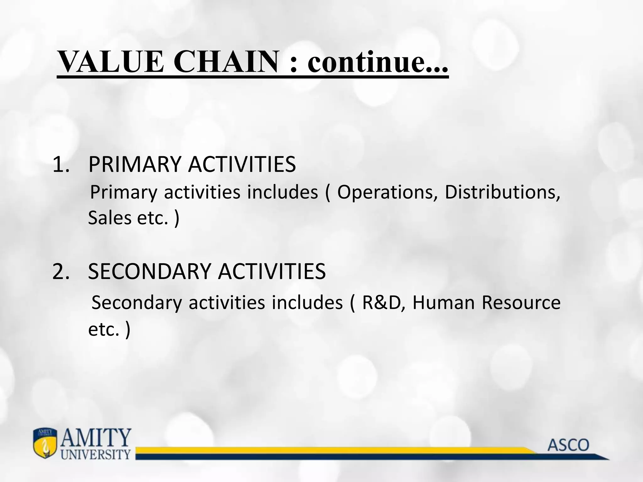 value chain analysis : strategic management | PPTX