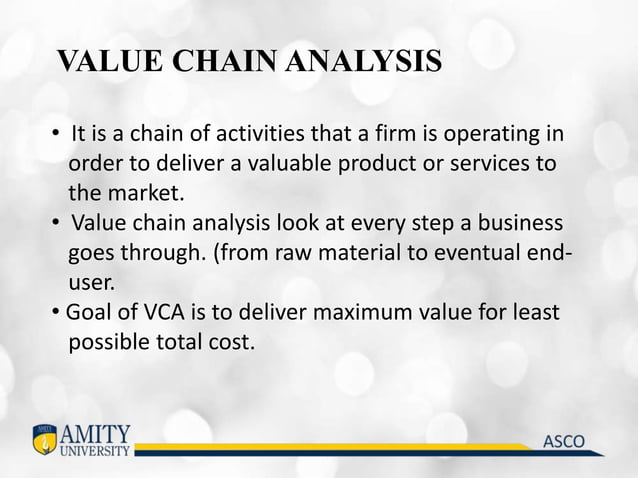 value chain analysis : strategic management