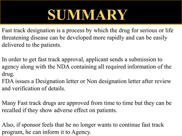 FDA-Fast Track Designation | PPTX | Pharmaceutical Industry | Industries