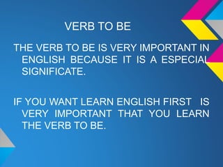 Presentation verb to be | PPT