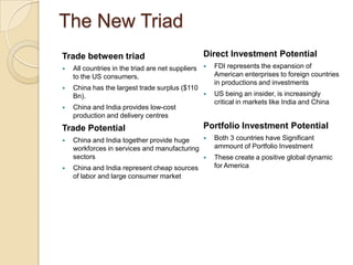 The old and the new TRIAD - BRIC´s | PPTX | Currencies | Economy