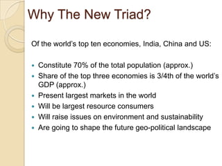 The old and the new TRIAD - BRIC´s | PPTX | Currencies | Economy