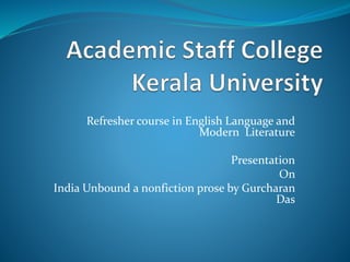 Dr. Vibhati Kulkarni presentation on India Unbound | PPT