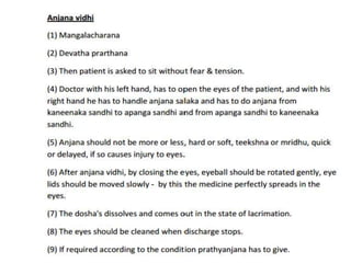 Presentation on Bidalaka and anjana kriya kalpa of netra roga | PPTX