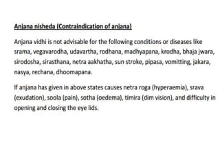 Presentation on Bidalaka and anjana kriya kalpa of netra roga | PPT