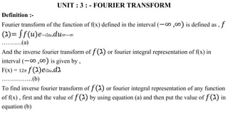 fourier series and fourier transform | PPTX