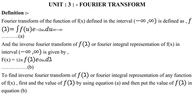 fourier series and fourier transform | PPTX