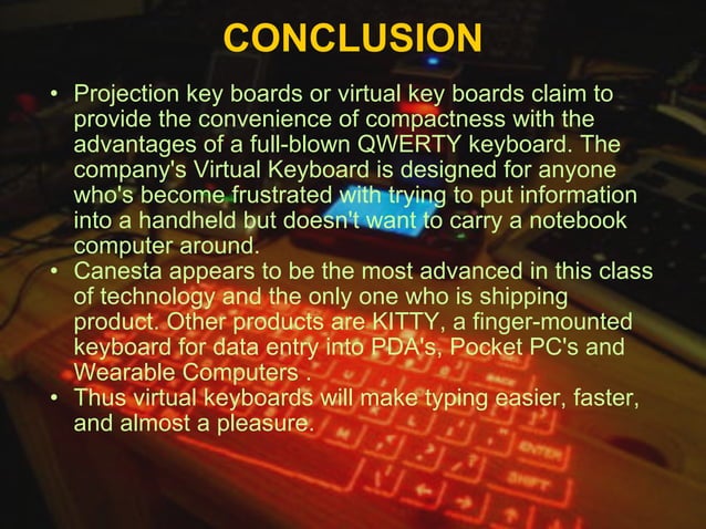 Presentation virtual keybord_2 | PPT | Computer Peripherals | Computing