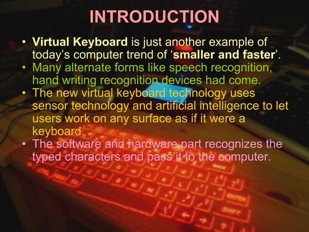 Presentation virtual keybord_2 | PPT | Computer Peripherals | Computing