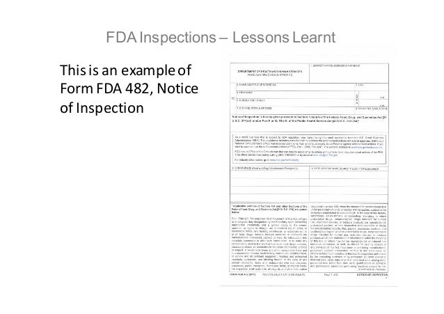FDA Inspections - Lessons Learnt