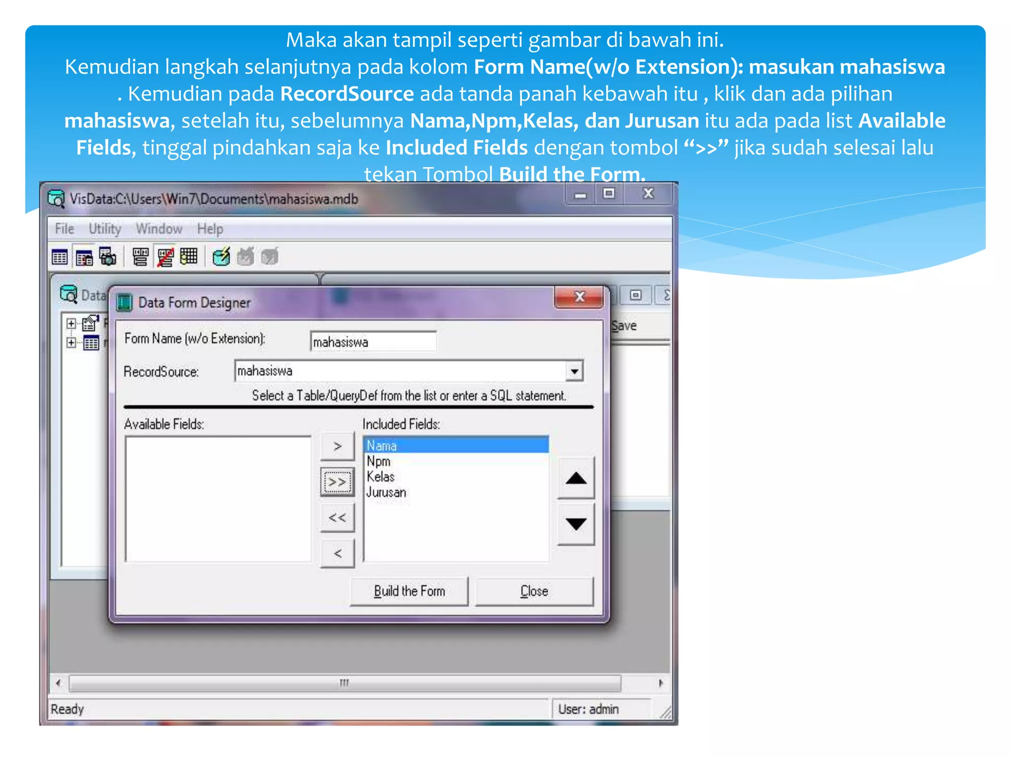 Membuat Data Base Pada Visual Basic 6.0 | PPTX